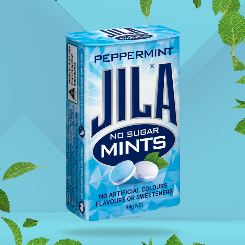 JILA® No Sugar Mints Peppermint 34g x 12 Pack – Ferndale Foods Australia